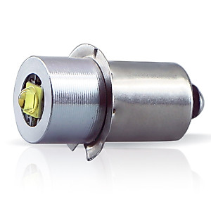 LudoPam Upgrade LED Bulb White 3W DC 4-12V LED Flashlight Bulb Replacement Part Compatible for MagLite Flashlights Torch 3-6 Cell C&D