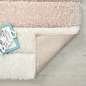 LUXE WEAVERS Lantanas Pink 5x7 Shag Geometric Area Rug, Modern, Stain Resistant, Plush Indoor Rugs