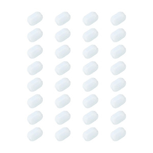 MECCANIXITY Magnetic Stirrer Mixer Stir Bar Rod 10mm/0.39" Cylinder Shape PTFE Coating Magnet White for Laboratory 32Pcs