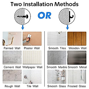 Awegety 4 Pack Shower Caddy Shelf Organizer with Soap Holder, Shower Shelves Basket with Adhesives/Screws Stainless Steel Bathroom Shelves with Hooks, Shower Storage Rack for Bathroom Kitchen Black