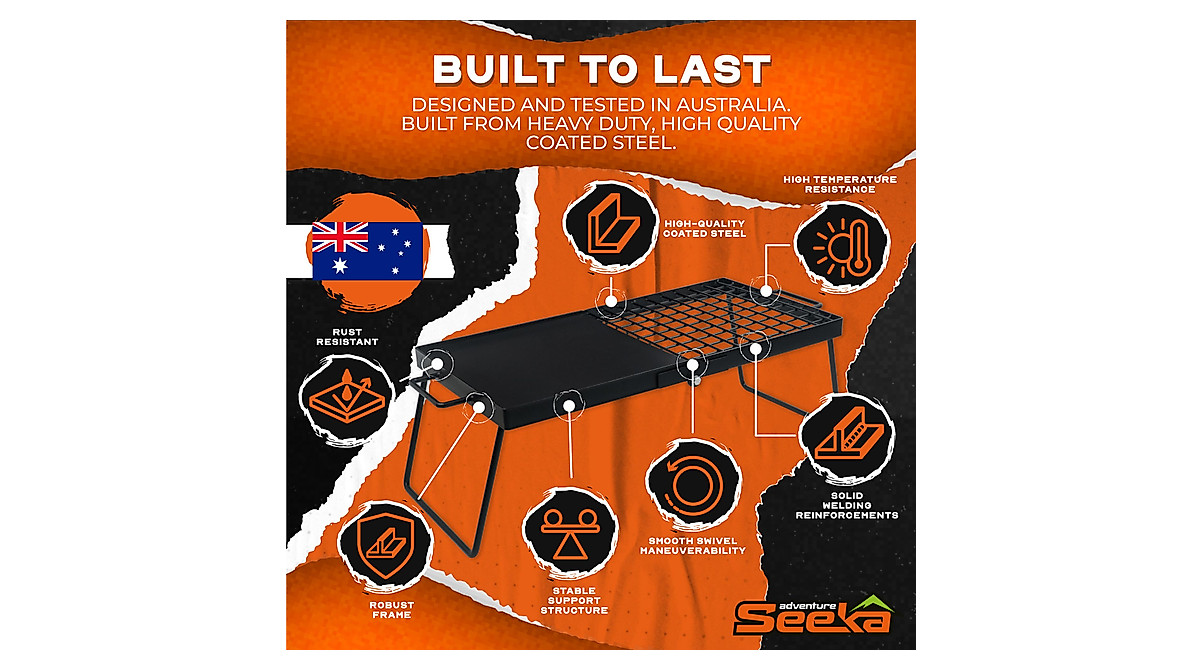 Adventure Seeka Heavy Duty 24" Folding Campfire Grill, Camp Fire Grill With Folding Grill Design ...