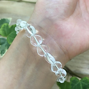 京都あさひ屋 Quartz Crystal Heart beads Bracelet Japanese Juzu Rosary Prayer beads Handmade in Kyoto UDA56