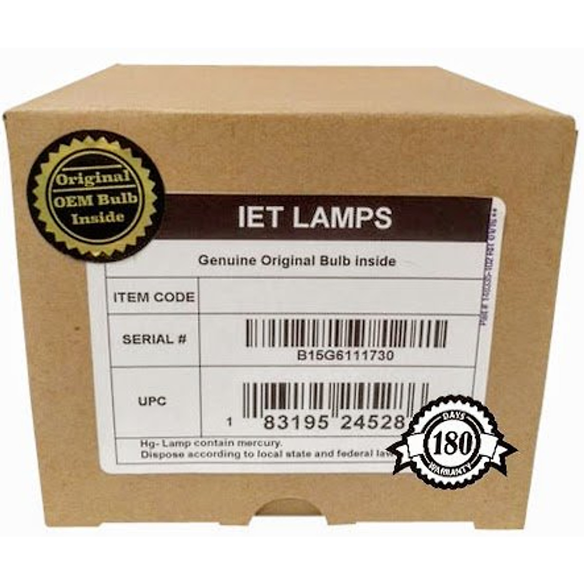 IET Genuine Original Replacement Bulb/lamp with OEM Housing for Smart Board 20-01501-20 Projector (OSRAM Inside)