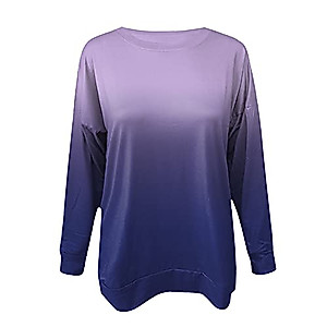 Women's Spring Long Sleeve Side Split Loose Blouses Casual Pullover Tunic Tops Womens Long Sleeve Tops Dressy Casual Winter