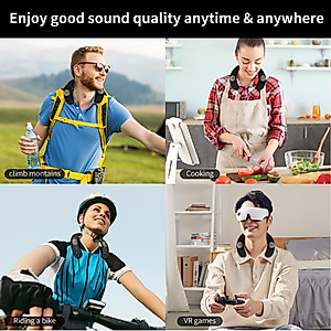 ENUOSUMA Neckband Bluetooth Speaker, Neck Speaker Bluetooth Wireless with True 3D Stero Sound, Wearable Speaker with Dynamic GRB & AUX, Portable Soundwear for Home Sport Outdoor, Black