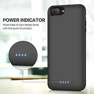 Battery Case for iPhone 6 Plus / 7 Plus / 8 Plus, 8500mAh Portable Battery Pack Rechargeable Protective Smart Battery Case for iPhone 6 Plus / 7 Plus / 8 Plus External 5.5 inch Charging Case - Black