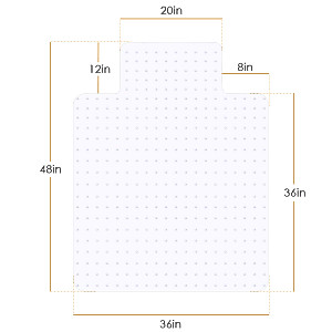 Chair Mat for Carpeted Floor, 36 x 48 inches, Premium Material Chair Mat with Lip, Easy Glide Transparent Mats for Chairs, Good for Desks, Floor Mats for Office
