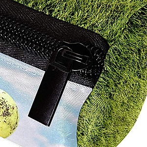 Basset Hound Dog Chasing Tennis Ball Pencil Bag Pen Case Stationary Case Pencil Pouch Desk Organizer Makeup Cosmetic Bag for School Office