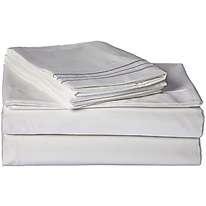 Sweet Home Collection Supreme 1800 Series 4pc Bed Sheet Set Egyptian Quality Deep Pocket - King, White