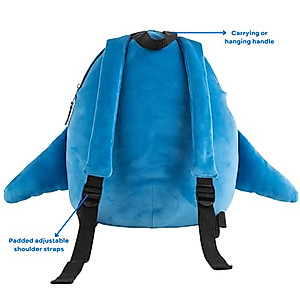 RALME Squish Buddies Soft Plush Blue Shark Backpack for Boys, 16 inch