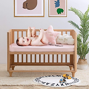 THXSILK Pure Silk Fitted Crib Sheets, Organic Crib Bedding-Ultra Soft, Smooth, 100% Top Grade Mulberry Silk, 28" x 52" x 8", Girl, Pink