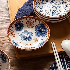 TRESORS Appetizer Plates Snack Bowls 6.7 oz Porcelain Dip Bowl Rustic Snack Plate Dessert Other Sauce Bowl Salad Plates Dinner Plates