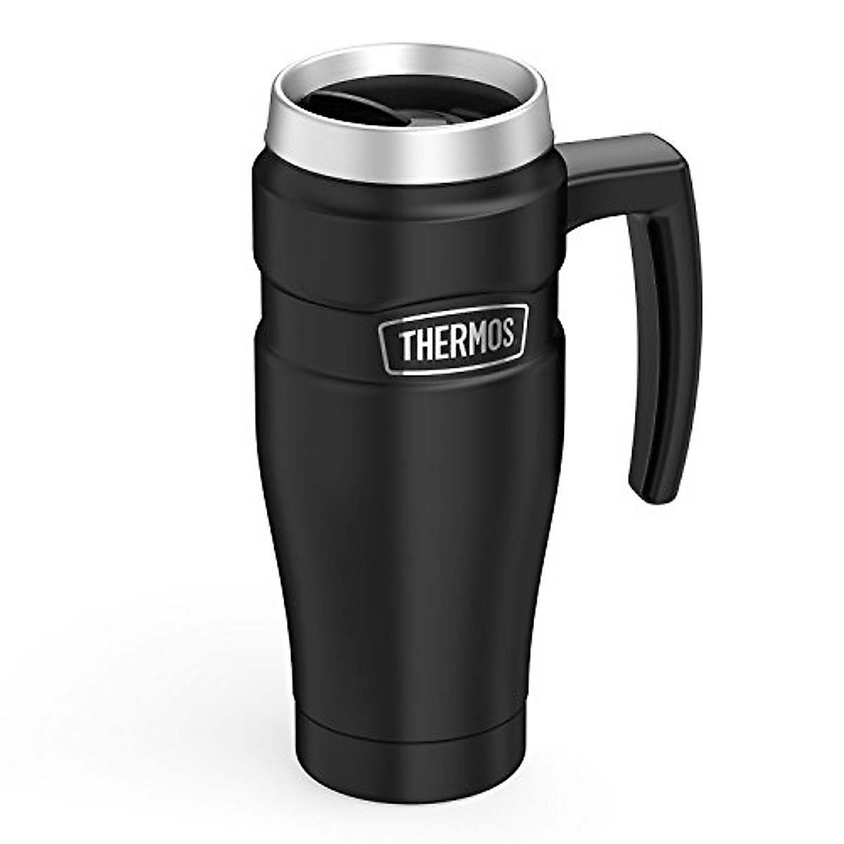 Thermos Stainless King 16 Ounce Travel Mug with Handle, Matte Black, Model Number: SK1000BKT4