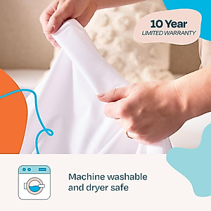 LINENSPA Premium Mattress Protector - White - Cal King Size - Breathable Polyester - Fitted Style - Waterproof Design - Machine Washable & Dryer Safe - Mattress Protector for Kids, Teens, and Adults