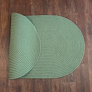 Colonial Mills Delicious Braided Reversible Solid 2X4 Scatter Throw Rug - Palm, Handcrafted in USA, Woven Texture, High Traffic, Entry, Kitchen, Living Room, Bed, Bath, Foyer, Porch - 2' X 4' Oval