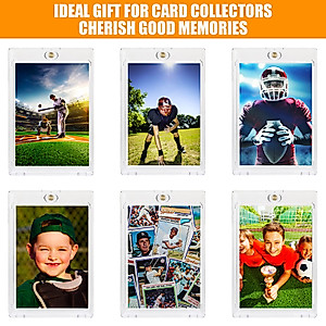 Magnetic Card Holders 35 pt Hard Cards Sleeves Case for Trading Cards Baseball Football Card Protector Case Fit for Collectible Trading Cards, Sports, Game and Credit Cards Protectors (90 Pcs)
