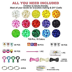 Redtwo Friendship Bracelet Making Kit for Girls, Kandi Pony Beads for Jewelry Making, Hair Beads Braids with Letter Beads and Charms Gifts for Teen Girls Crafts for Girls Ages 8-12