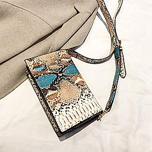 A/N Fashion Small Crossbody Bags for Women Snake Flap Party Evening Clutch Purses (Pink)