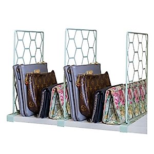 5 star moon, 3 Pcs Green Metal Closet Shelf Dividers, Heavy Duty & Rust Proof Closet Shelf Dividers for Wood Shelves,Multi-Purpose Shelves Dividers for Closet in Kitchen, Clothing, Shoes, Purses