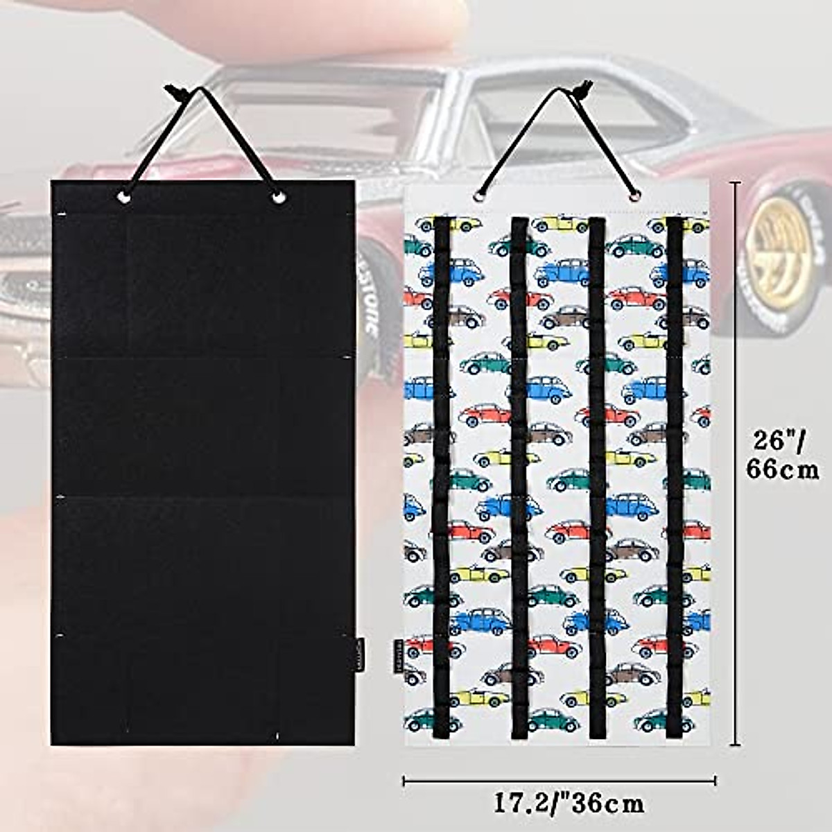 HUHYNN Display Case Compatible with 60 Hot Wheels, Hanging Organizer for Hot Wheels Matchbox Cars, Wall-Mount Display Case for Hot Wheels Fits for 60 for Hot Wheels Storage (White-60 Slots)