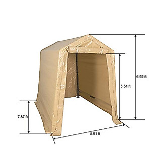 Sunnyglade 6x8 Ft Heavy Duty Storage Shelter with Roll up Door Side Wall Kit Portable Outdoor Storage Shed Car Canopy