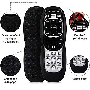 2-Pack AKWOX Silicone Protecitve Case for DirecTV RC73 Remote Control, Anti-Slip with Lanyard Shockproof Case Cover Compatible with DirecTV RC70,RC70H,RC71,RC71H,RC72,RC73B