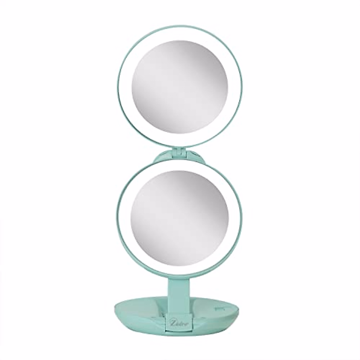 Zadro 4.5" Round LED Compact Mirror 10X/1X Travel Mirror with Lights and Magnification 3 AAA Batteries LED Makeup Mirror