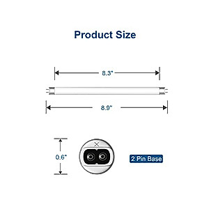 Dichroma 32050 6-Watt Replacement Bulbs for DynaTrap DT2000XL DT2000XLP DT2000XLPSR Mosquito Trap, T5 6W BL UV Light Bulb for Dynatrap 1 Acre Insect Trap (2 Pack)