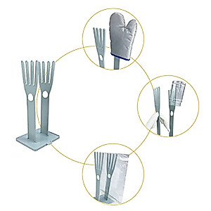 Kitchen Glove Holder Mitten Dryer Reusable Bag Dish Towel Drying Organizer Plastic Washing Rack Sink Stand(Blue)