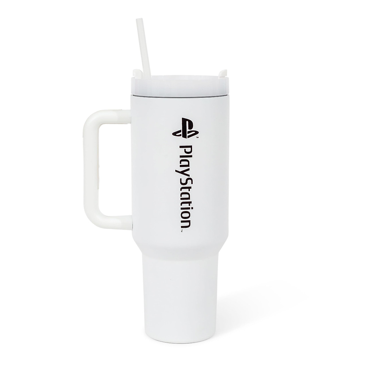 Pyramid America PlayStation Controller Icons Metal Travel Tumbler With Leak-Resistant Lid and Reusable Straw | Holds 40 Ounces