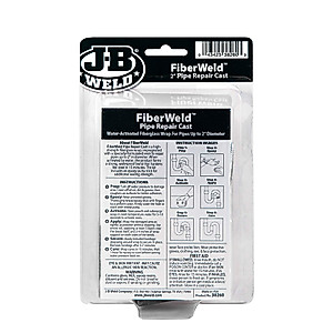 J-B Weld FiberWeld 2” Pipe Repair Cast 2x60 Inch - High Strength Adhesive Fiberglass Wrap - White (38260)