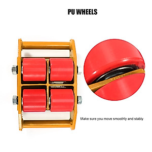 Car Dolly Set of 4 Machine Skates Shipping Container Wheels Industrial Mover 13200LBS Machinery Skate with Steel Rollers Cap 360 Degree Rotation USA Stock