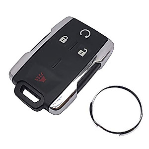Replacement Key Fob Case Shell Fit for GMC Sierra Canyon Chevy Chevrolet Silverado Colorado M3N-32337100 Accessories 4 Buttons Keyless Entry Remote Car Key Housing Casing Outer Cover (Silver)