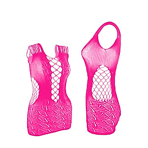 LEMON GIRL 6 Pieces Women's Fishnet Lingerie Top Mesh Babydoll Chemises Dress General Size