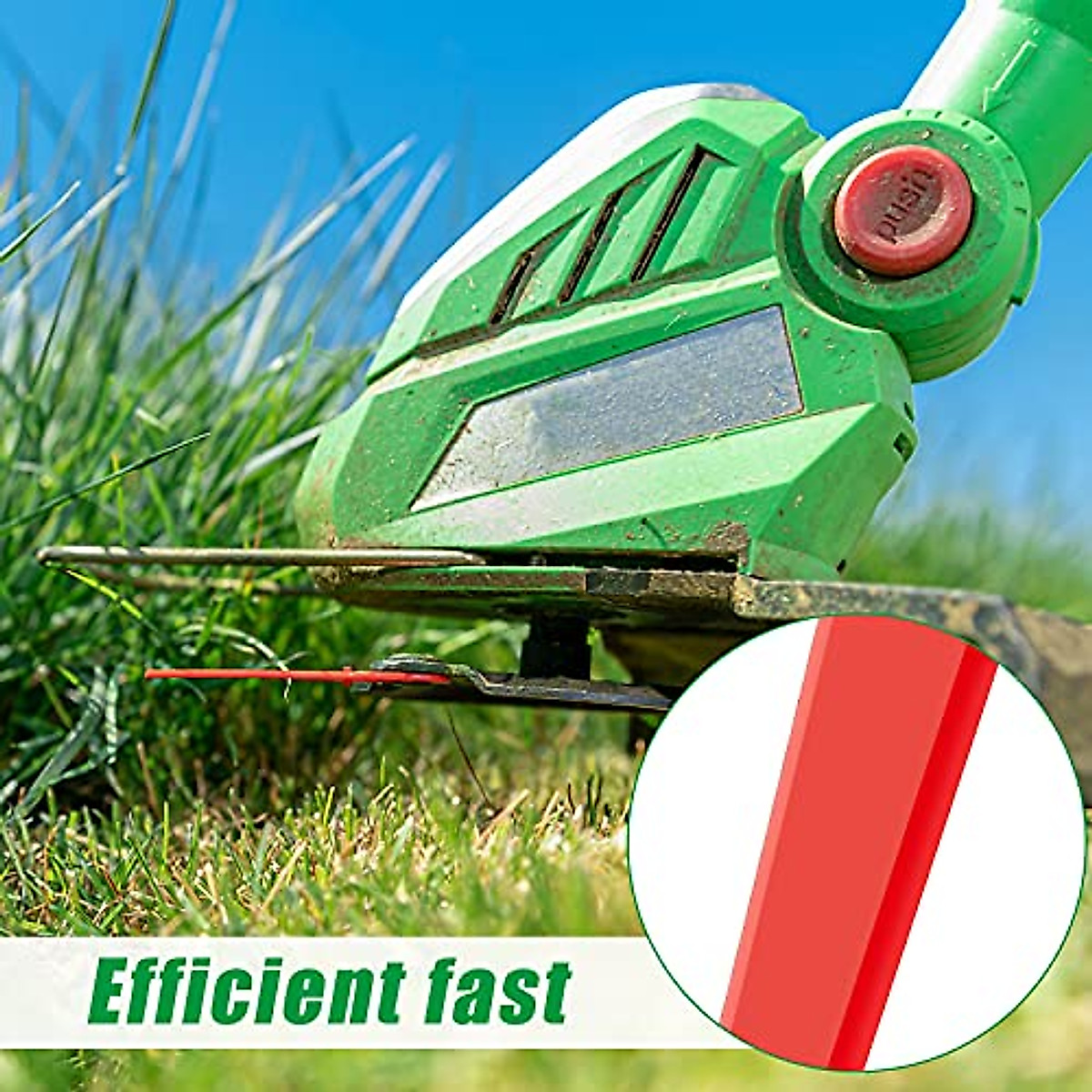 Honoson Plastic Machine Trimming Blades Replacement Plastic Blades Accessories Trimmer Grass Mowing Nylon Blades Garden Lawn Mower Accessories Tools Compatible for PolyCut 2-2 (50, Red)