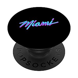 Miami - Vaperwave Synthwave 80s Style Retro Design PopSockets Swappable PopGrip