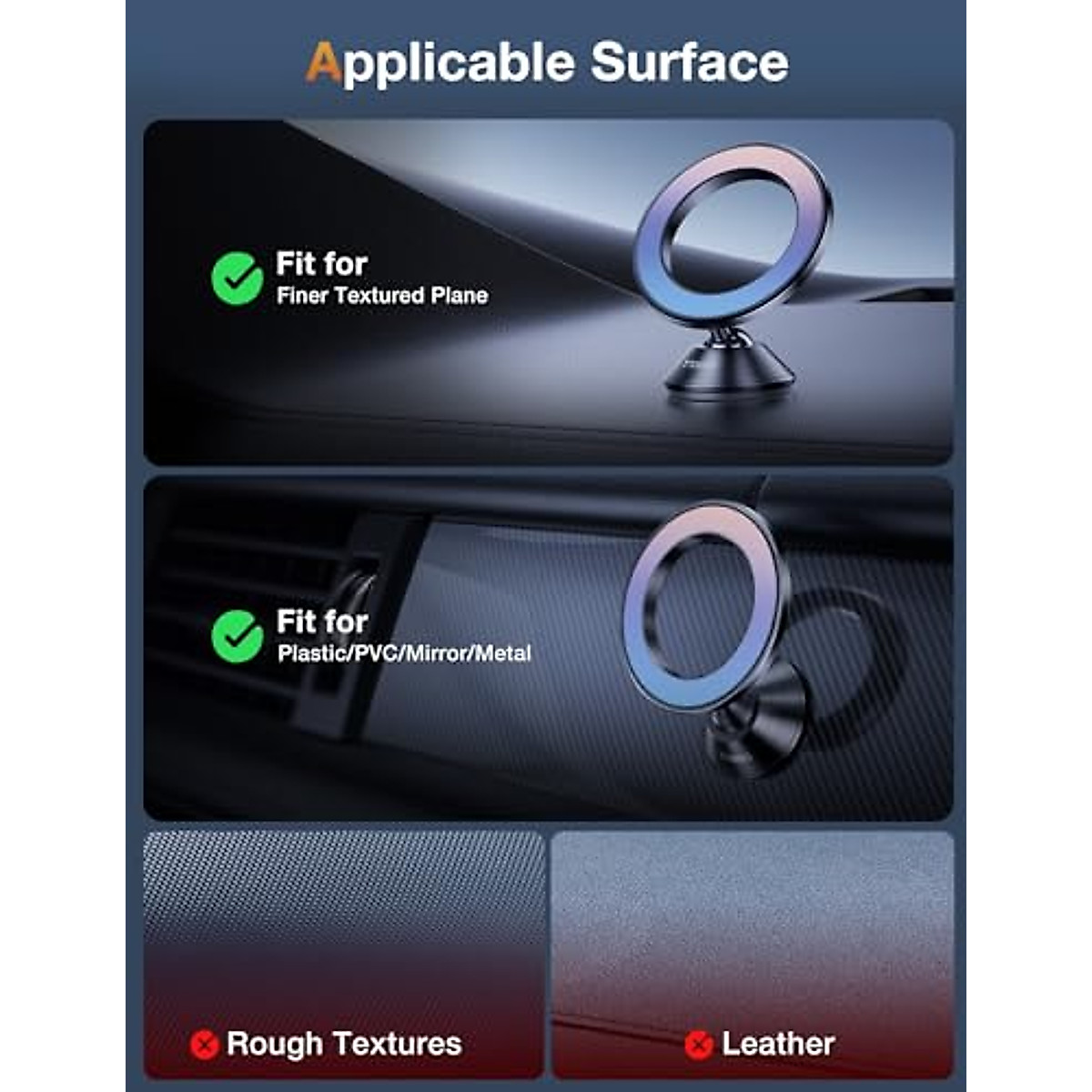 TORRAS for MagSafe Car Mount [Compact & Powerful] Magnetic Phone Holder for Car Dashboard Precision Align iPhone Car Holder Mount Cellphone [20 Strong Magnets] for iPhone 15/14/13/12 Pro Max Plus