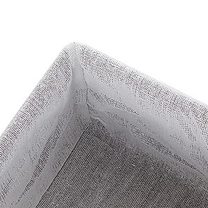 EZOWare Set of 2 Woven Paper Rope Wicker Storage Nest Basket Organizer Container Bins with Liner for Organizing Kids Baby Closets, Room Decor, Toys, Towels, Gift Baskets Empty - Gray (7 x 7 x 5.5")