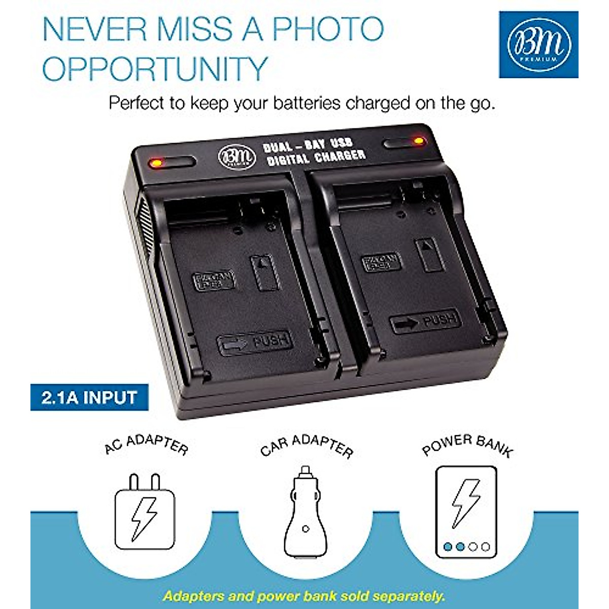 BM Premium 2-Pack of LP-E8, LPE8 Batteries and Dual Battery Charger Kit for Canon EOS Rebel T2i, T3i, T4i, T5i, EOS 550D, EOS 600D, EOS 650D, EOS 700D DSLR Digital Camera