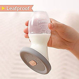 haakaa Manual Breast Pump Breastfeeding Pump 4oz/100ml+Lid Food Grade Silicone Bundle with Ladybug Silicone Milk Collector 2pk