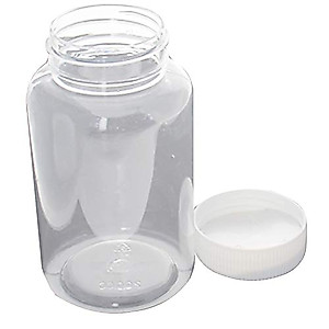 Othmro 20Pcs 200ml Plastic Bottles, Lab Cylindrical Chemical Reagent Bottle, Wide Mouth Laboratory Reagent Polyethylene Bottle, Sample Sealing Liquid Storage Container for Food Store White
