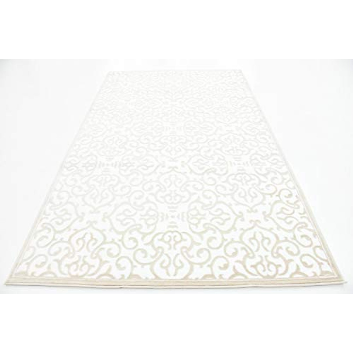 Unique Loom Rushmore Collection Area Rug - Johnson (5' 1" x 8' Rectangle, Snow White/ Beige)