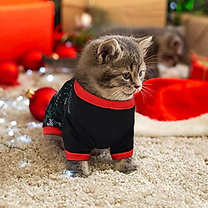 4 Pack Santa Christmas Dog Shirts for Small Dogs Cats Funny Christmas Dog Clothes Shirts for Small Dogs and Cats Puppy Christmas Clothes T-Shirts Winter Christmas Party Gift (Small Size)