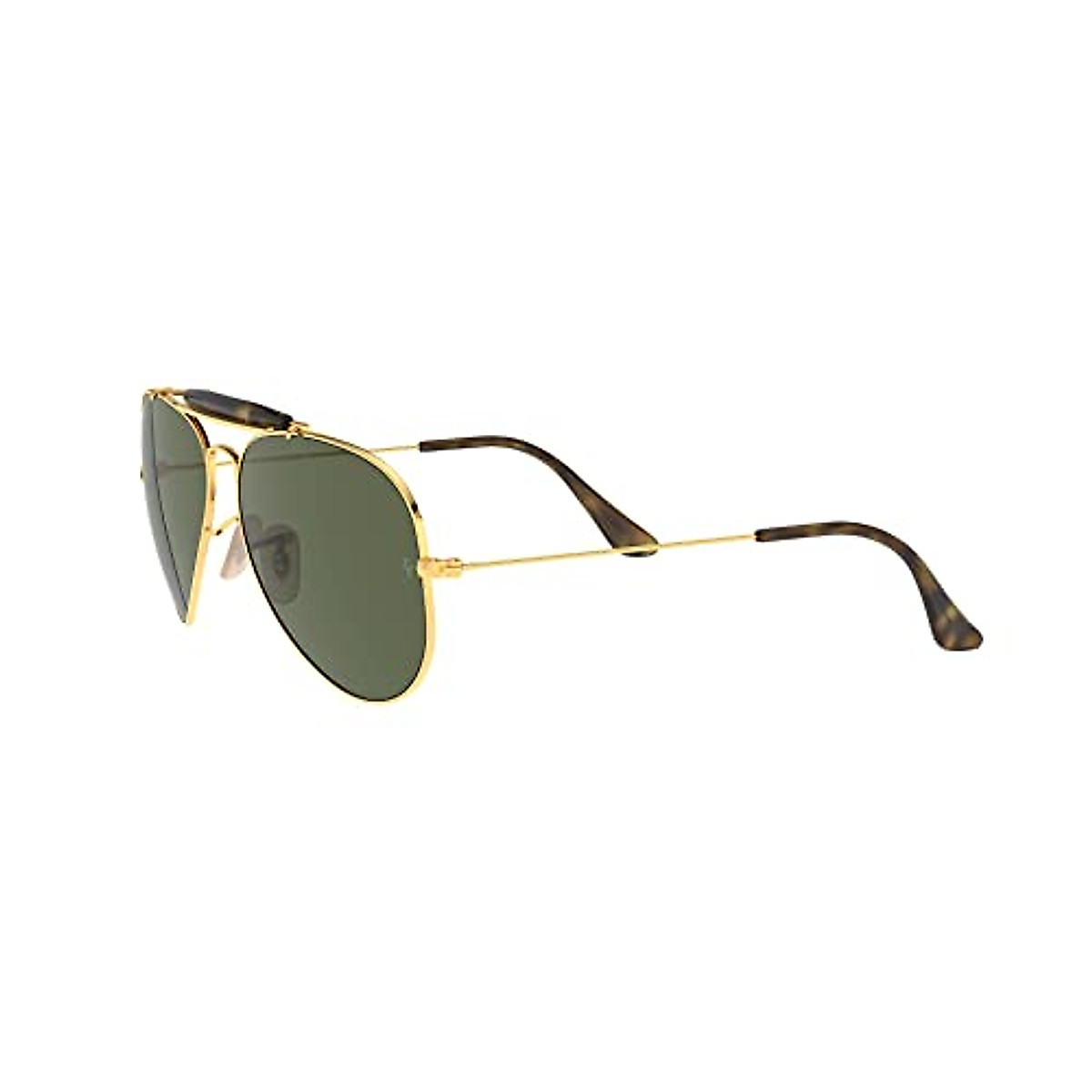 Ray-Ban RB3029 Outdoorsman II Aviator Sunglasses, Gold/G-15 Green, 62 mm