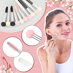 Skyley 10 Pcs Beauty Sponge Makeup Brush Set Sponge Applicator Concealer Brush Soft Head Makeup Brush Double Head Makeup Brush with Eyebrow Brush