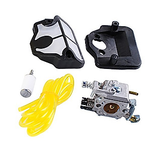 Podoy 530071987 Carburetor for Compatible with Husqvarna 141 142 136 137 Chainsaw 530071987 with Air Filter Fuel Filter Fuel Line 141 137 141 Chainsaw Parts WT-834 WT-657 WT-529 WT-289 WT-285 WT-239
