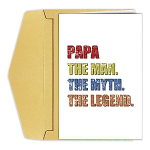Funny Fathers Day Card, Father Day Gift for Dad, Papa Birthday Card Gift, The Man The Myth The Legend