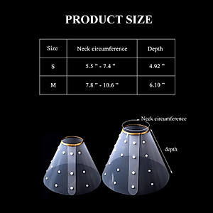 WishLotus Cat Cone Recovery, Soft Comfortable Adjustable Elizabethan Cat Collar, Pet Recovery E-Collar, Anti-Bite/Lick Pet Collar for Cat, Small Medium Dog, Rabbit (S, White)