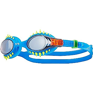 TYR Kids Swimple Spikes Swim Goggles, Clear/Green/Yellow
