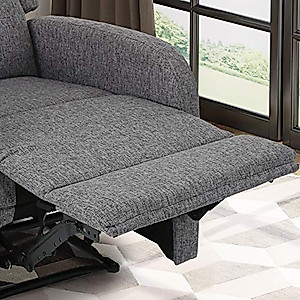 Great Deal Furniture Smith Traditional Upholstered Recliner, Charcoal Tweed